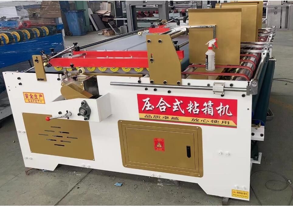 Semi Automatic Carton Box Gluing Machine Double Feeding For Corrugated